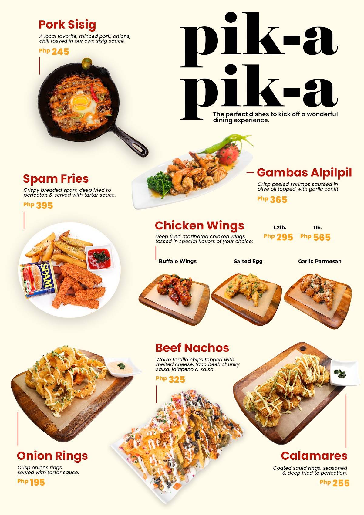 Menu at Y Cafe, Makati, Brgy