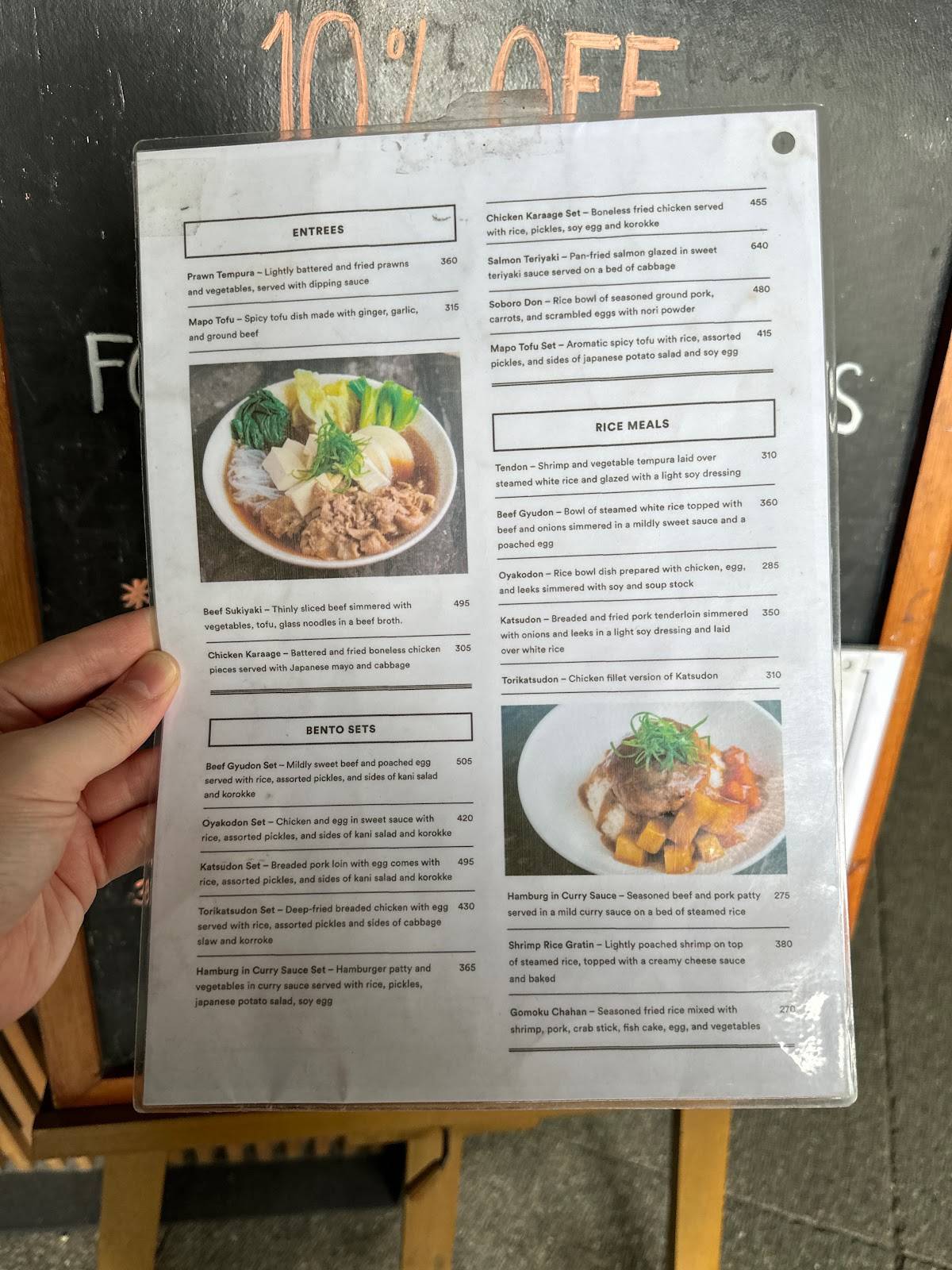 Carta del restaurante YUKI, Makati