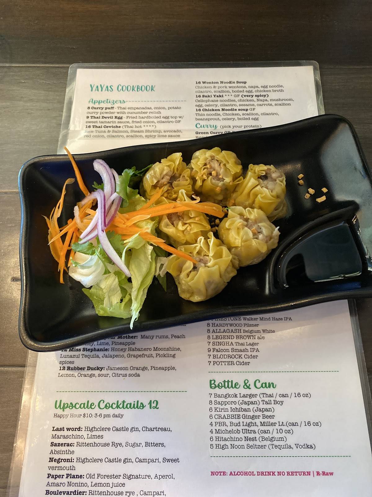 Menu at YaYas Cookbook restaurant, Short Pump