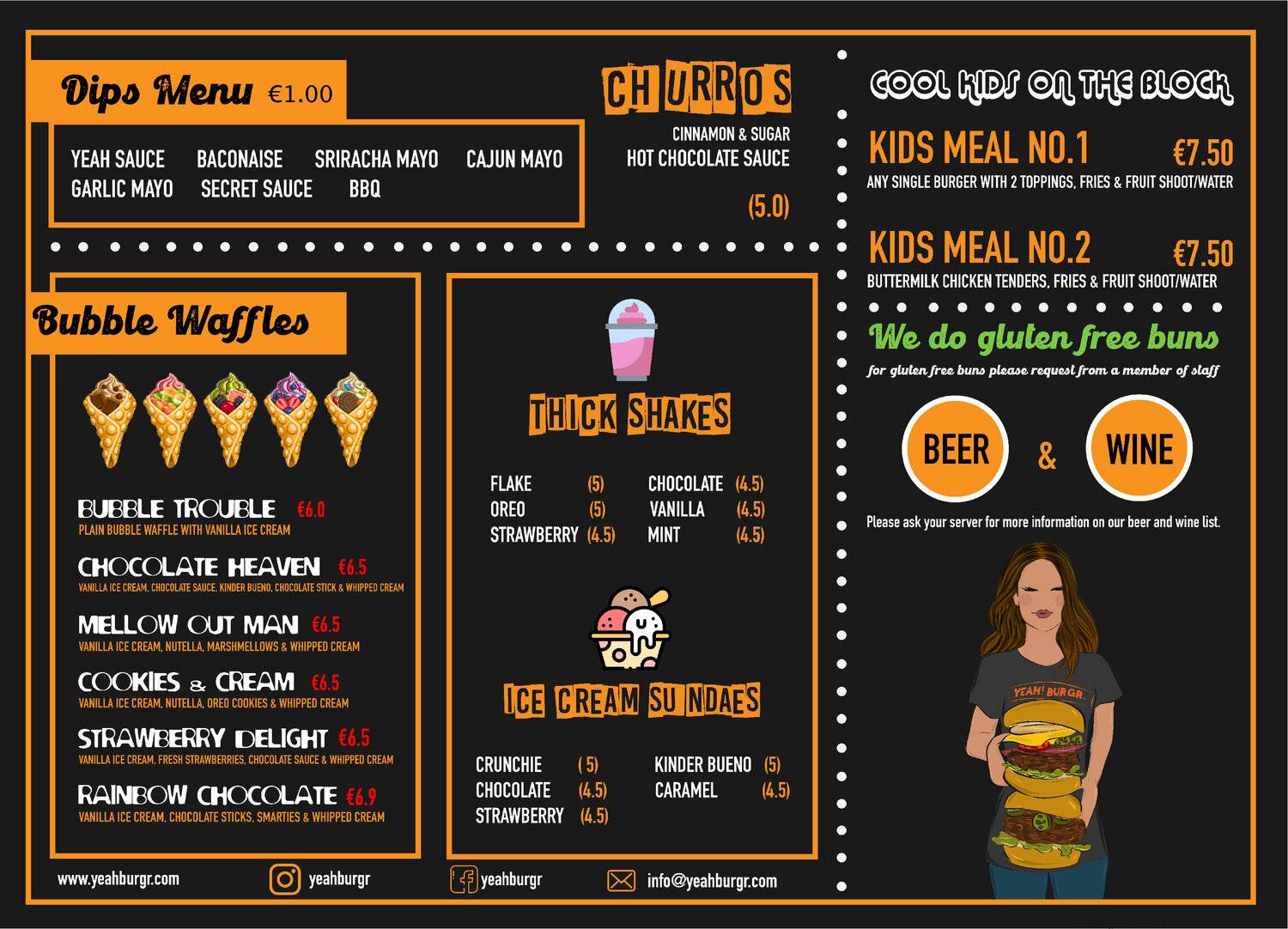 Menu at Yeah Burgr restaurant, Navan