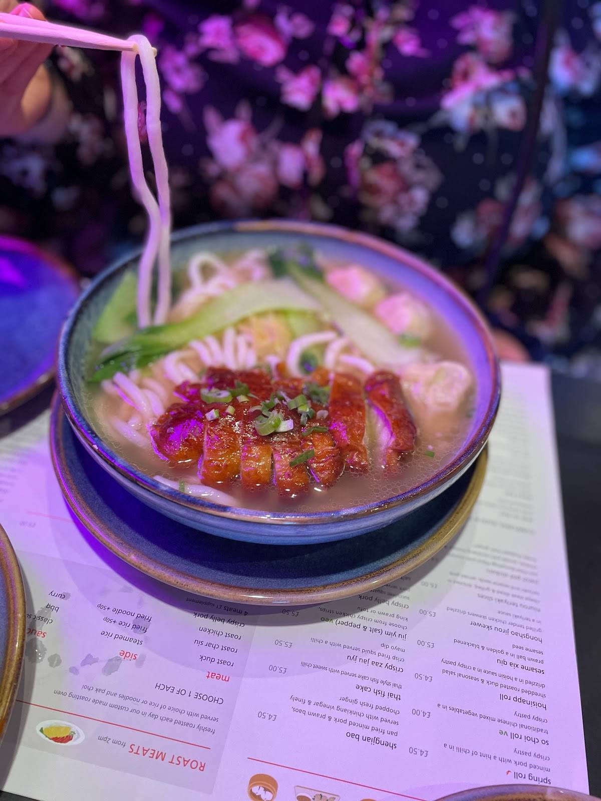 Menu at Yum Cha restaurant, Liverpool