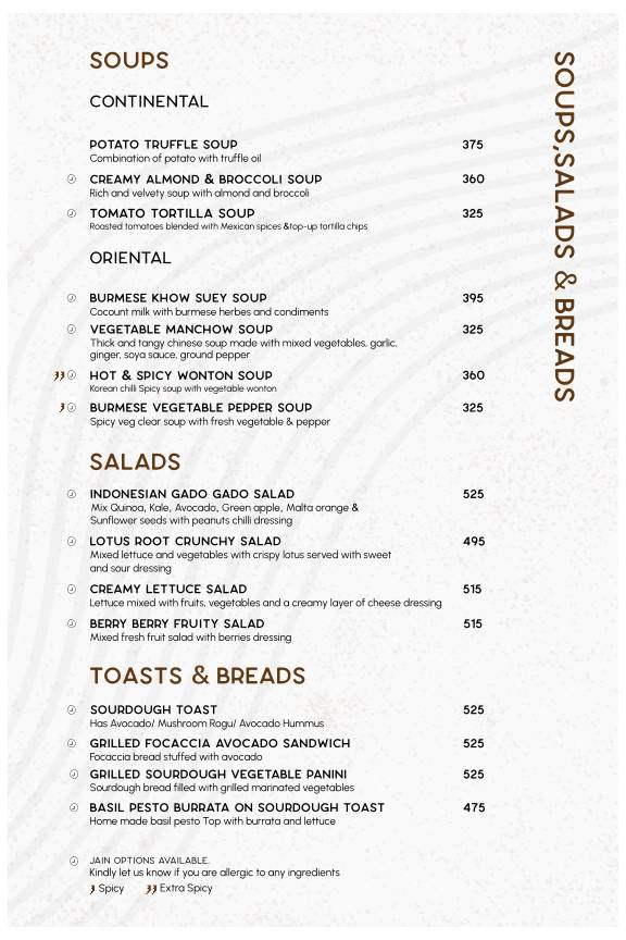 Menu at ZERO The restaurant, Surat