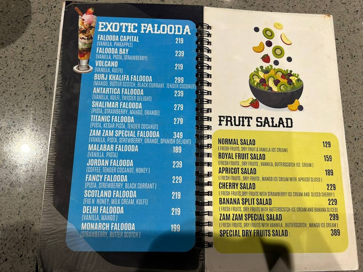 Menu at Zam Zam Restaurant, Kanyakumari