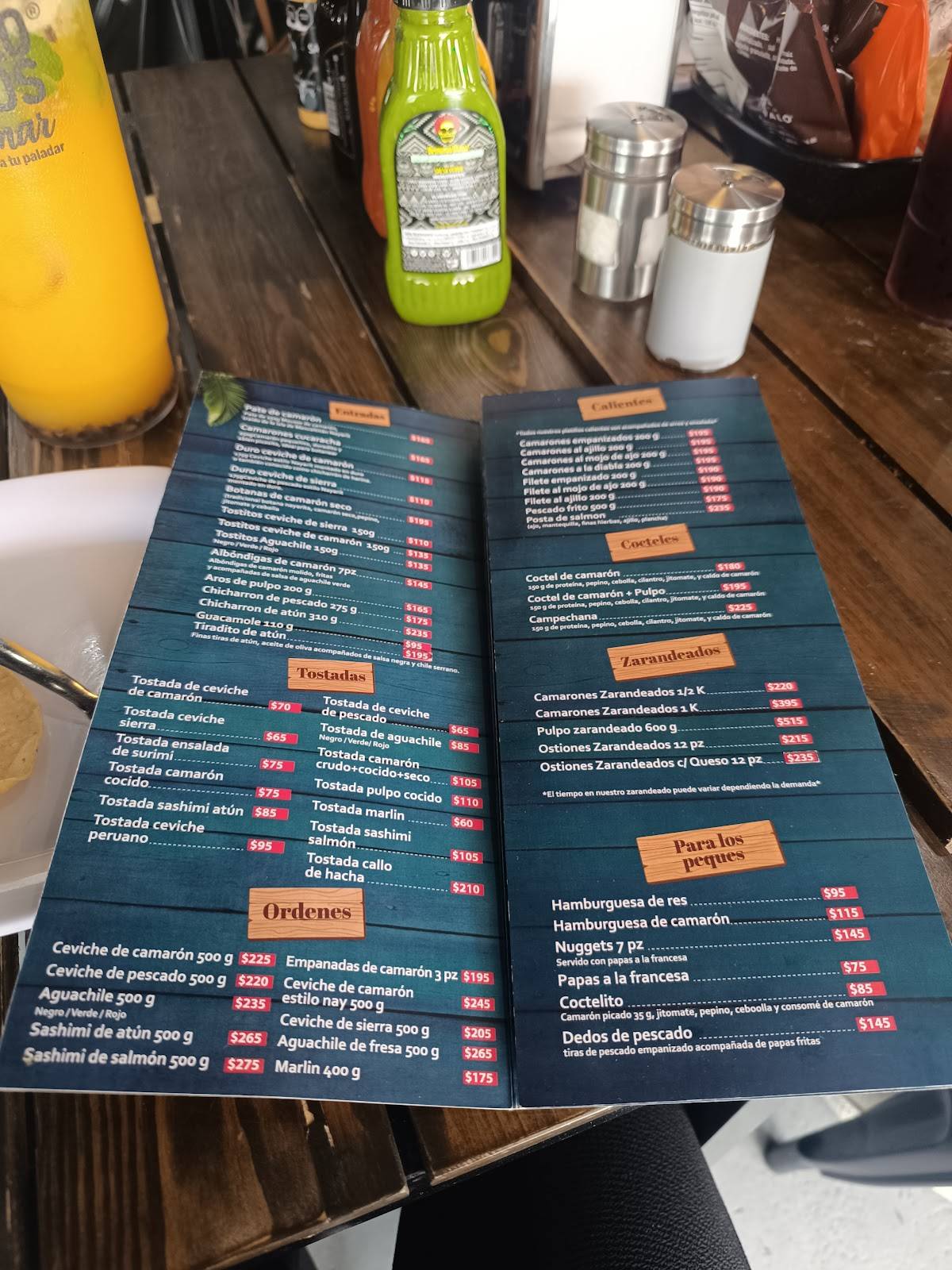 Carta del restaurante Sabrositos del Mar, Zapopan