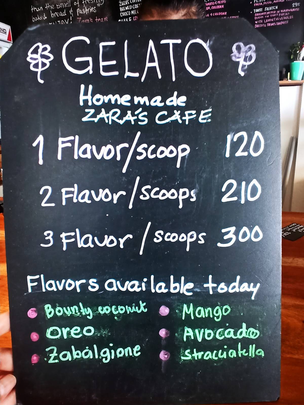 Menu at Zara's Cafe, Dauis