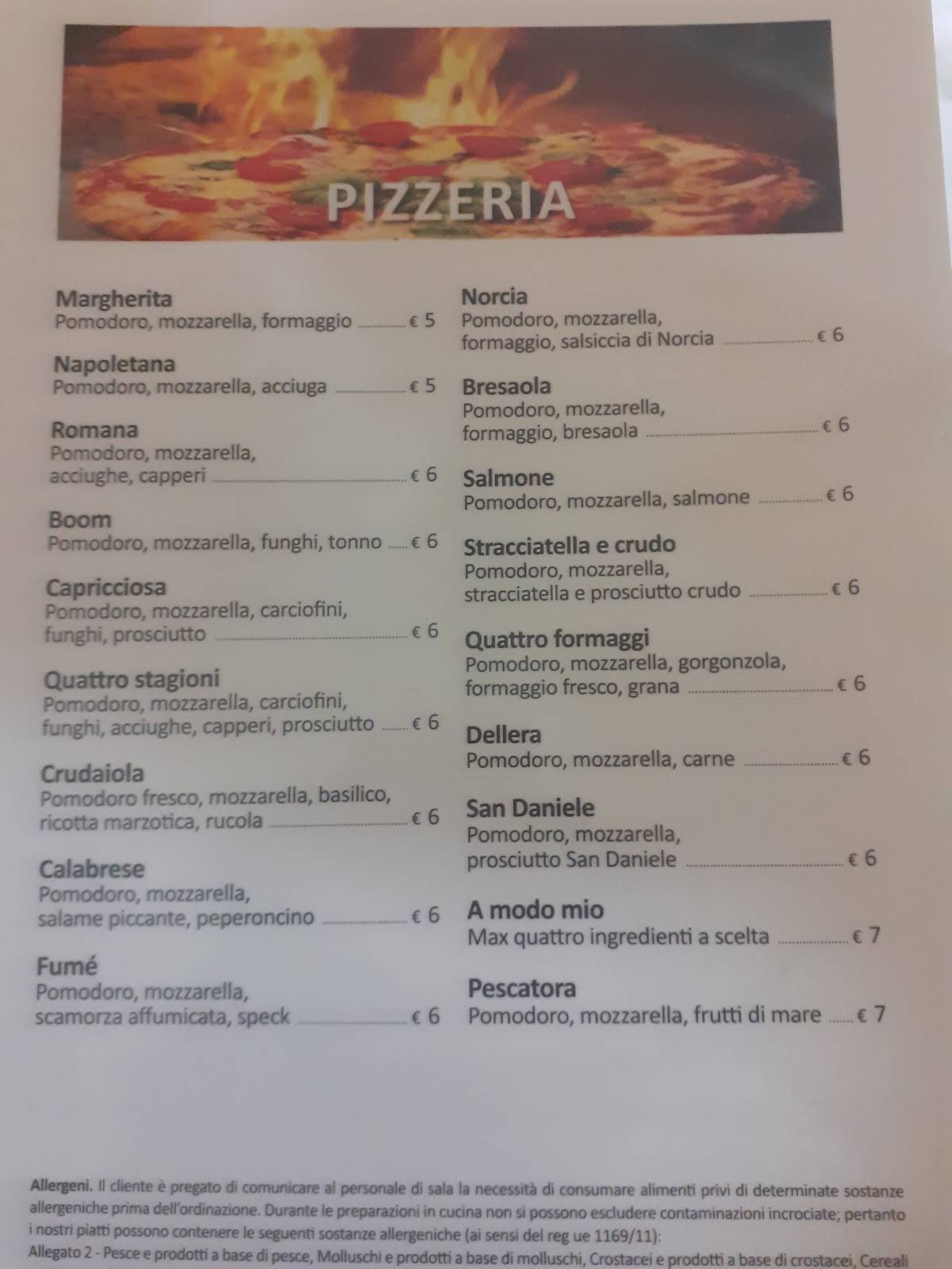 Menu da Zia Teresa ristorante, Bari