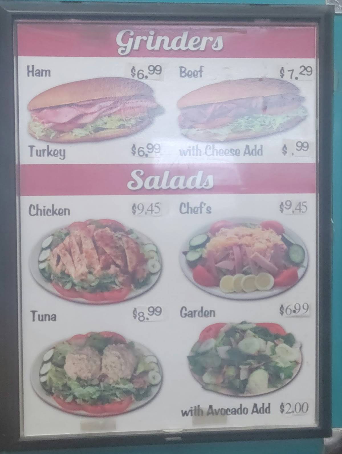 Menu at Zorba's Restaurant, Riverside