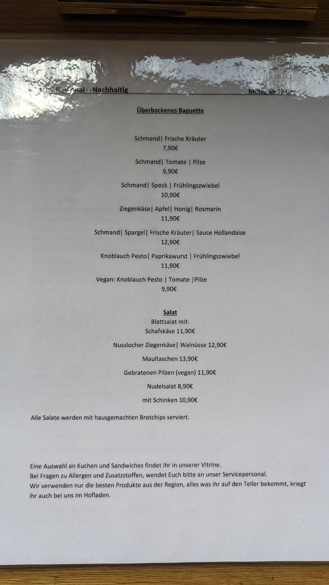 Carta de Zwei.Punkt.Null Das Hofcafé Obstbau Pfisterer, Heidelberg