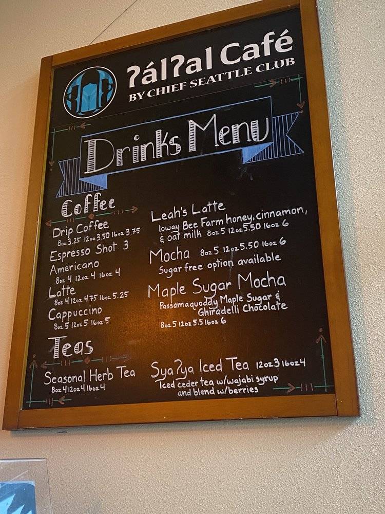 Menu at ʔálʔal Café By Chief Seattle Club, Seattle