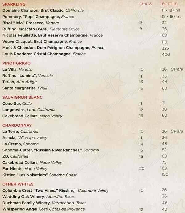 Menu at Carrabba's - The Original On Kirby pub & bar, Houston, Kirby Dr