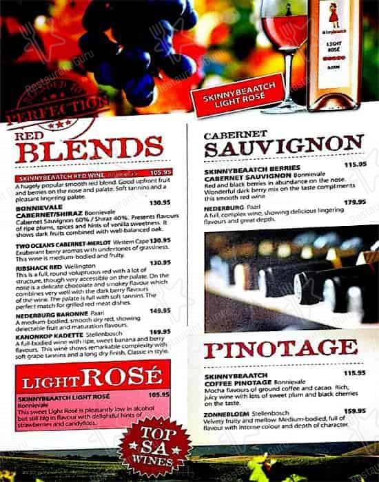 Menu at Dros Okavango restaurant, Cape Town, Okavango Crossing Shopping ...