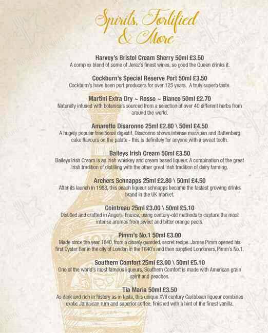 Menu at The Racehorse pub & bar, Warwick
