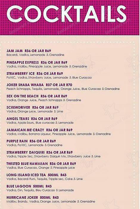 Menu at The Joker Pub & Grill, Roodepoort