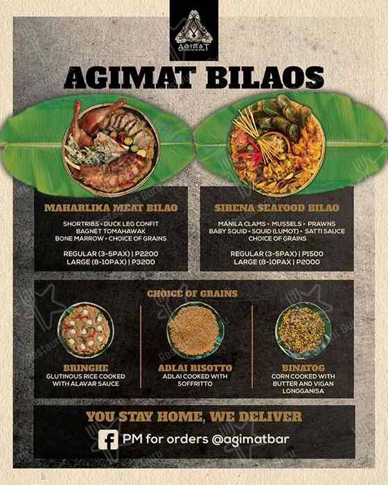 Menu at Agimat at Ugat Foraging Bar and Kitchen, Makati