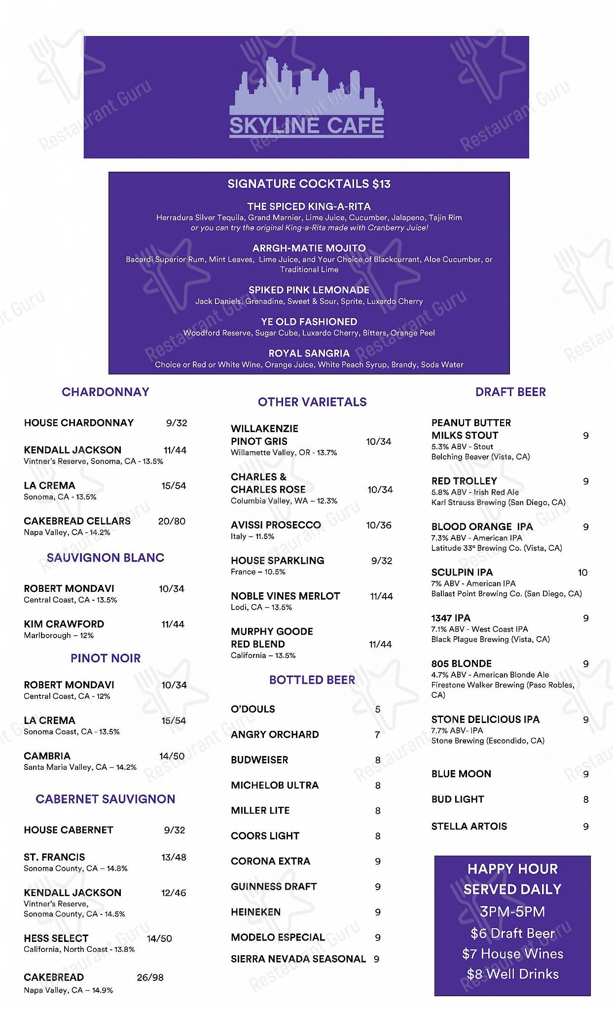 Menu at Bricks Family Restaurant, Carlsbad, The Crossings Dr