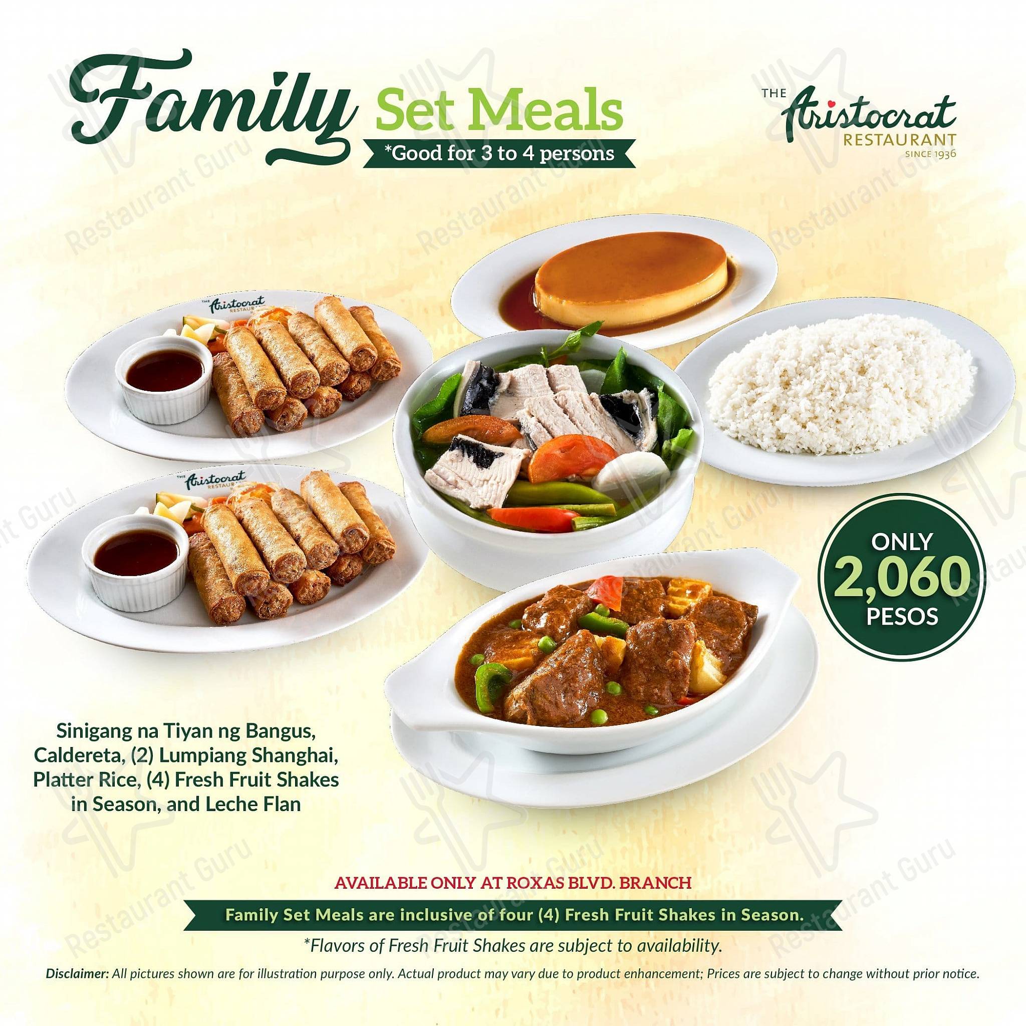 Menu at The Aristocrat Restaurant - Jupiter, Makati, Makati, 146 Jupiter