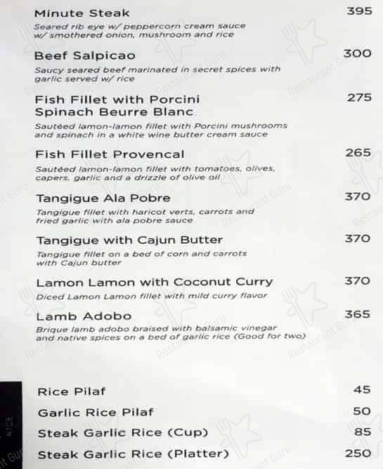 Menu at Brique Modern Kitchen cafe, Cebu City, ayala center cebu