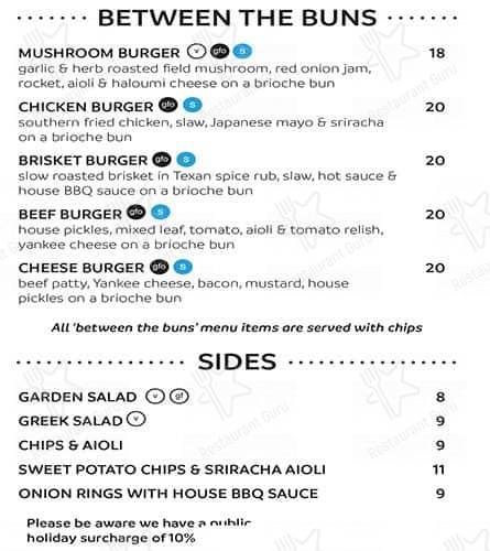 Menu at Broken Hill Hotel pub & bar, Victoria Park