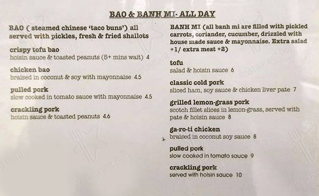 Menu at Cafe 747, Tullamarine