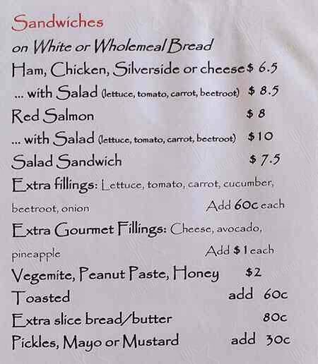 Menu at Chatters Coffee Shop cafe, Chermside