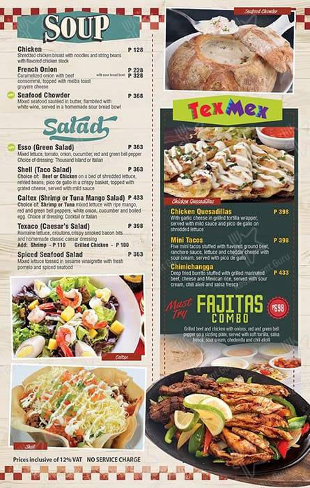 Menu at Filling Station Bar And Cafe, Makati, P Burgos