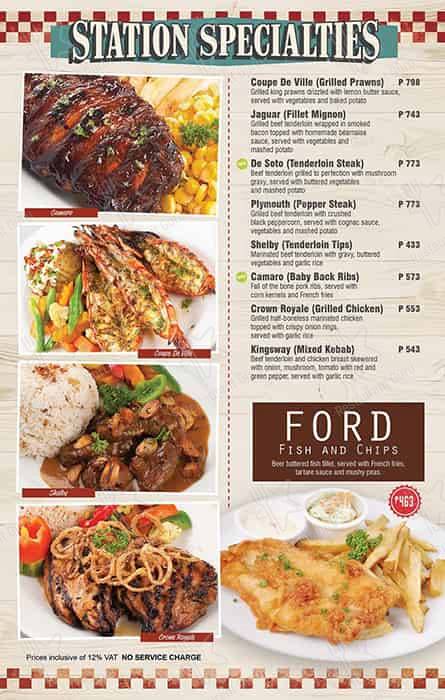 Menu at Filling Station Bar And Cafe, Makati, P Burgos