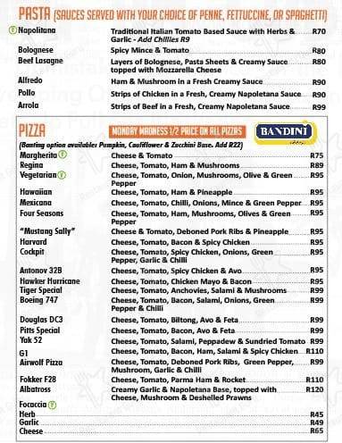 Menu at The Harvard Cafe Rand Airport, Germiston, Main Terminal Building