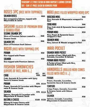 Menu at The Harvard Cafe Rand Airport, Germiston, Main Terminal Building