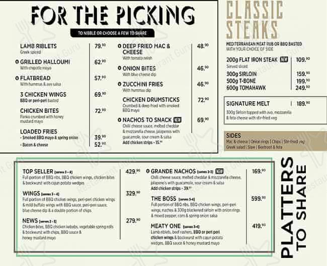 Menu at News Cafe, Johannesburg, Shop 1