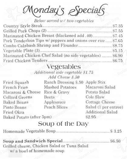 Menu at Americana Restaurant, Matthews, Matthews-Mint Hill Rd