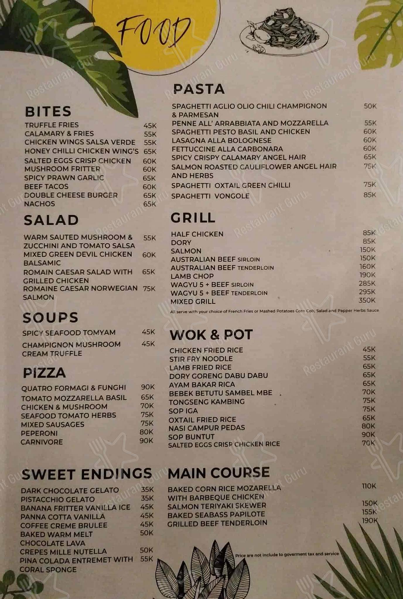 Menu at Shamrock - Kitchen & Bar, South Jakarta