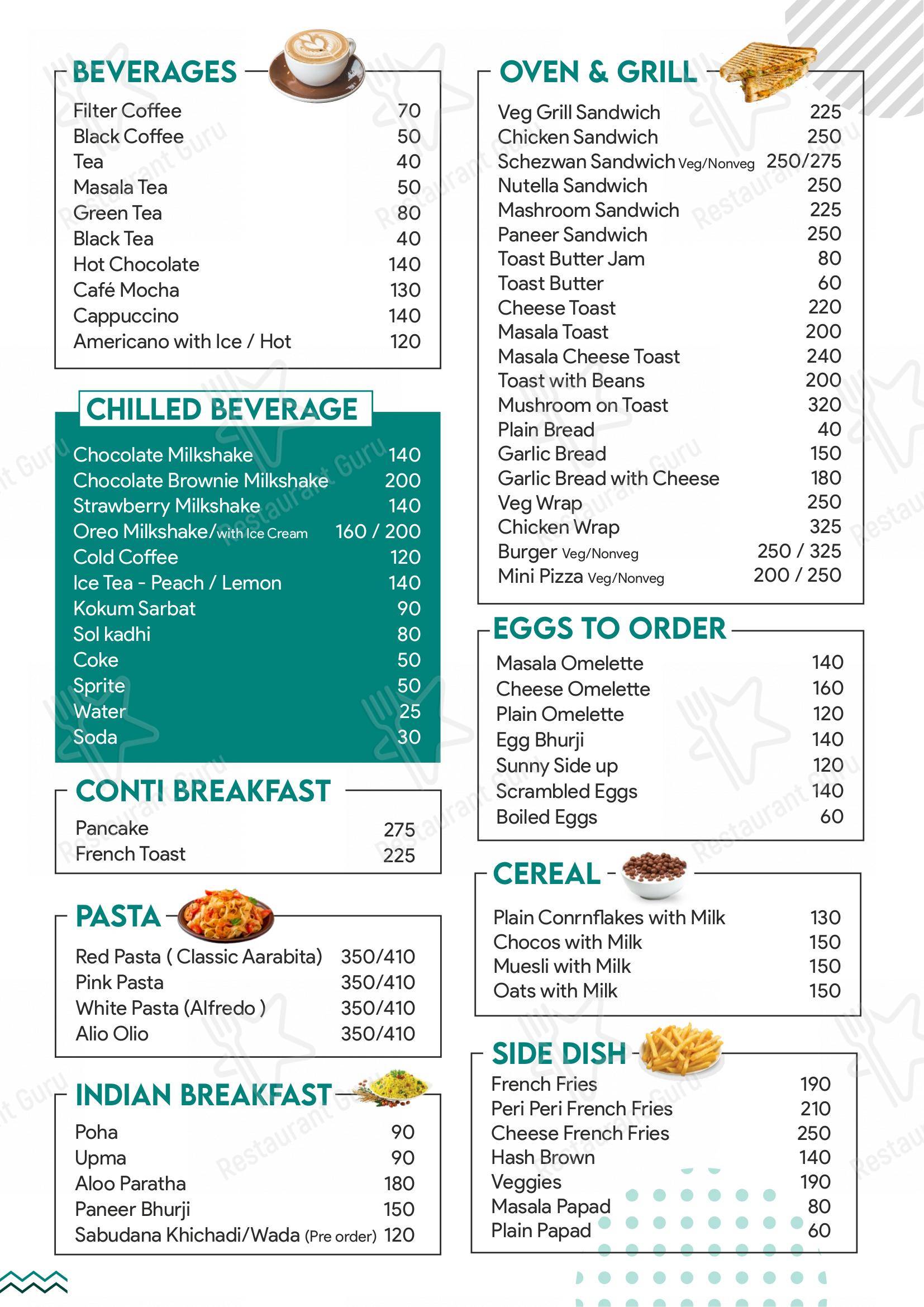 Menu at The Backyard Café - Alibaug, Alibag