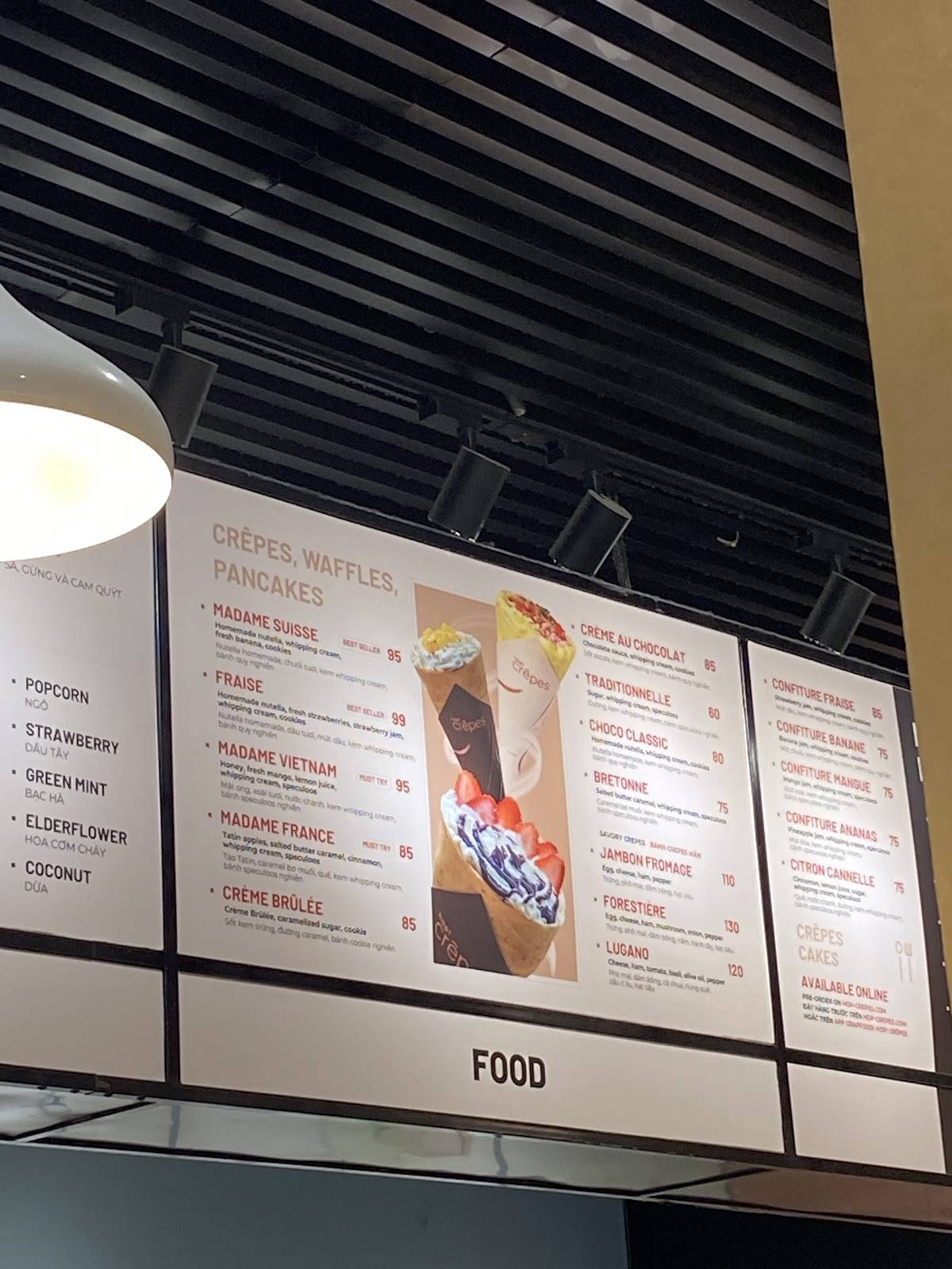 Menu at hop! crêpes - Lotte Mall West Lake Hanoi, Hanoi
