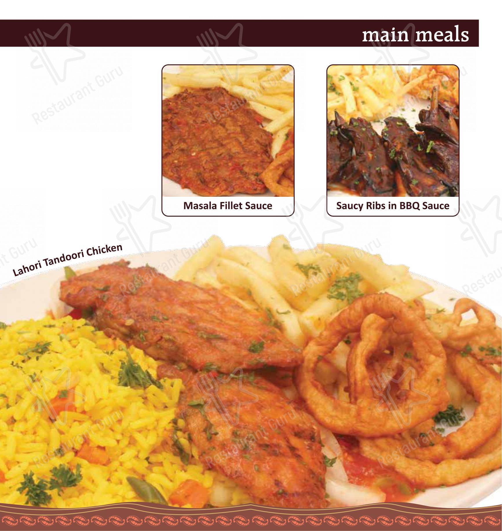 Menu at Casablanca restaurant, Durban, 411 Windermere Road
