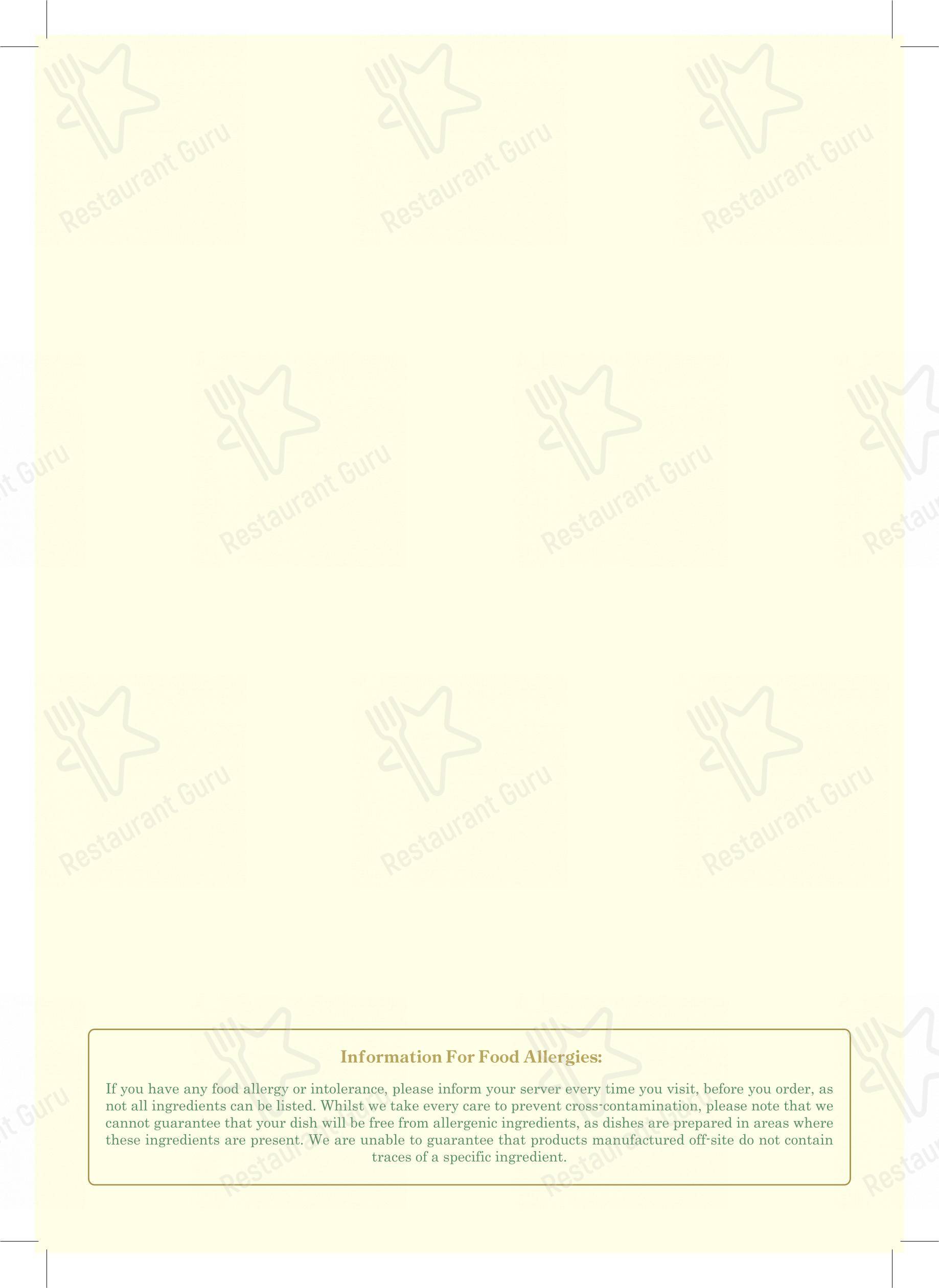 Menu at Capri Mirfield restaurant, Mirfield