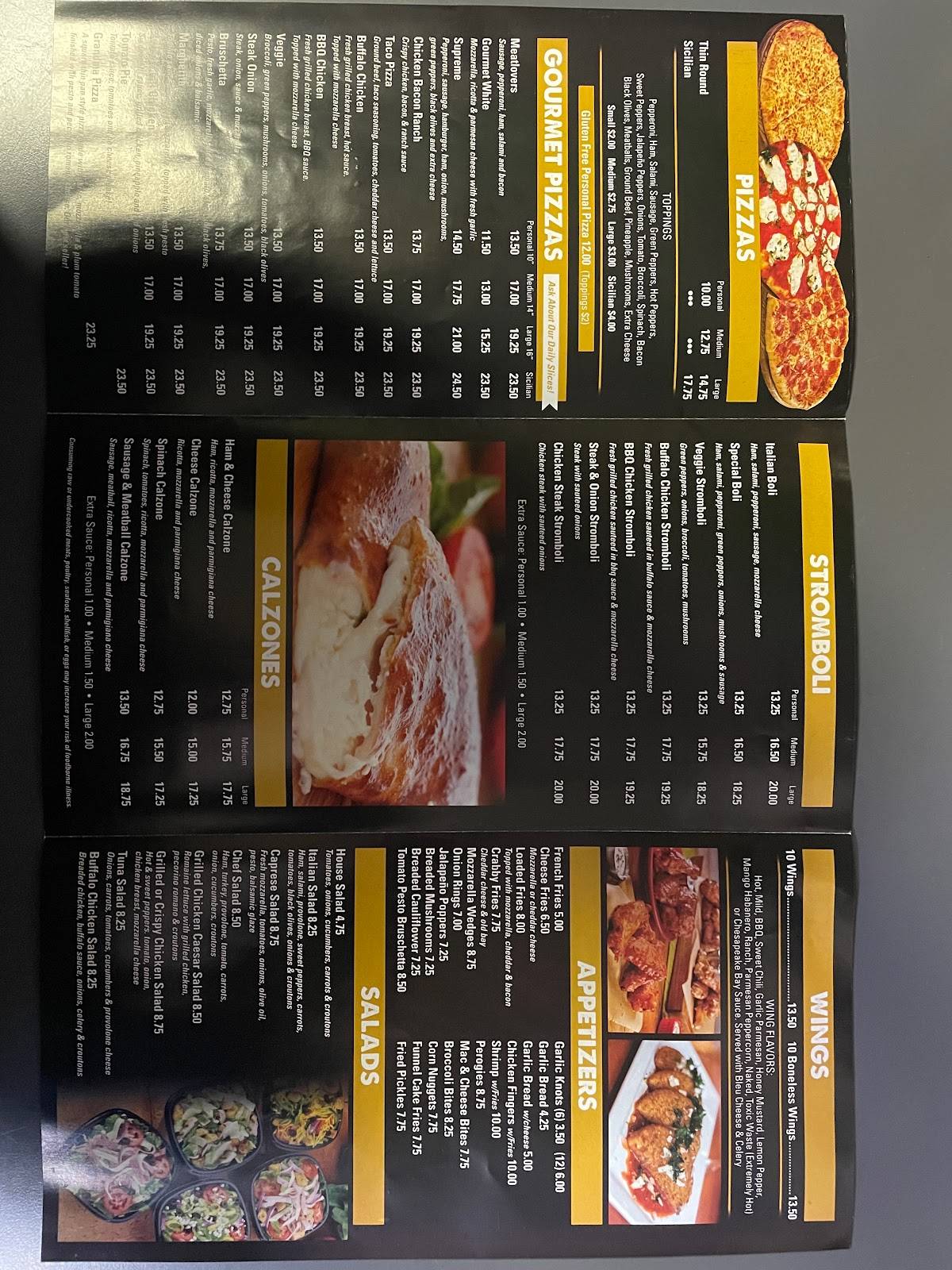 Menu at The Pizza House pizzeria, Ephrata
