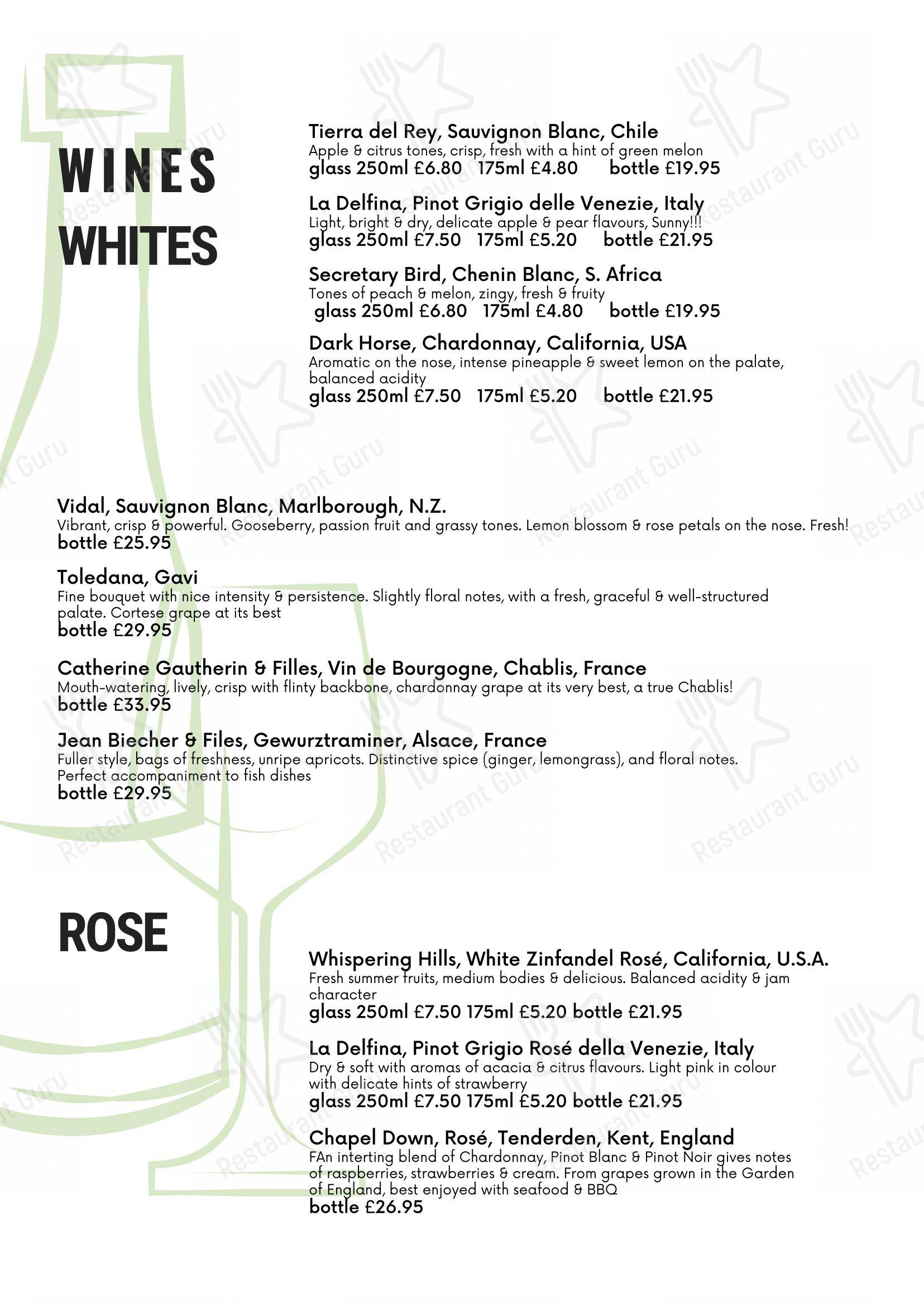Menu at Ling Bob pub & bar, Bradford