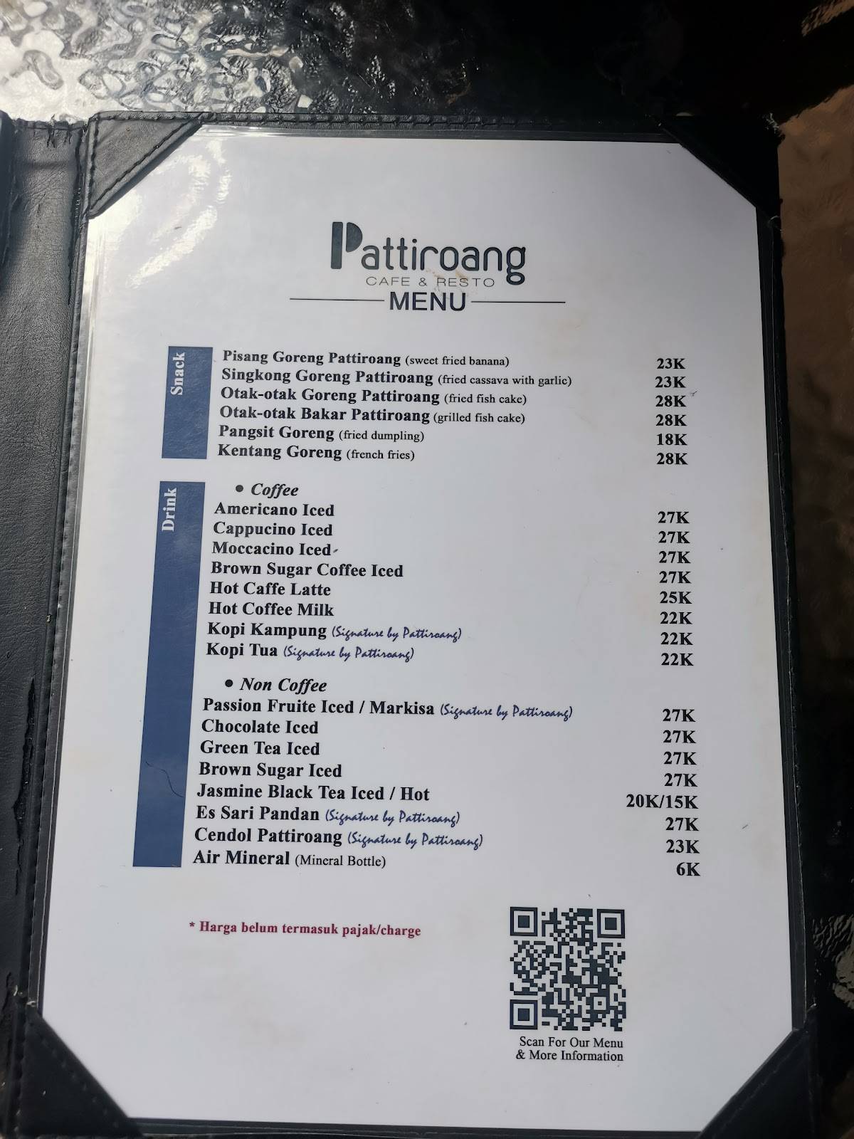 Menu at PATTIROANG CAFE & RESTO, Indonesia