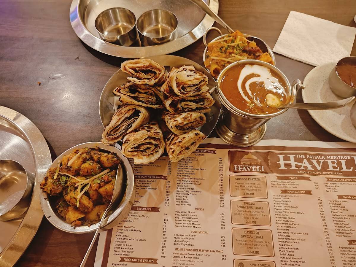 Menu at Patiala Heritage Haveli, India