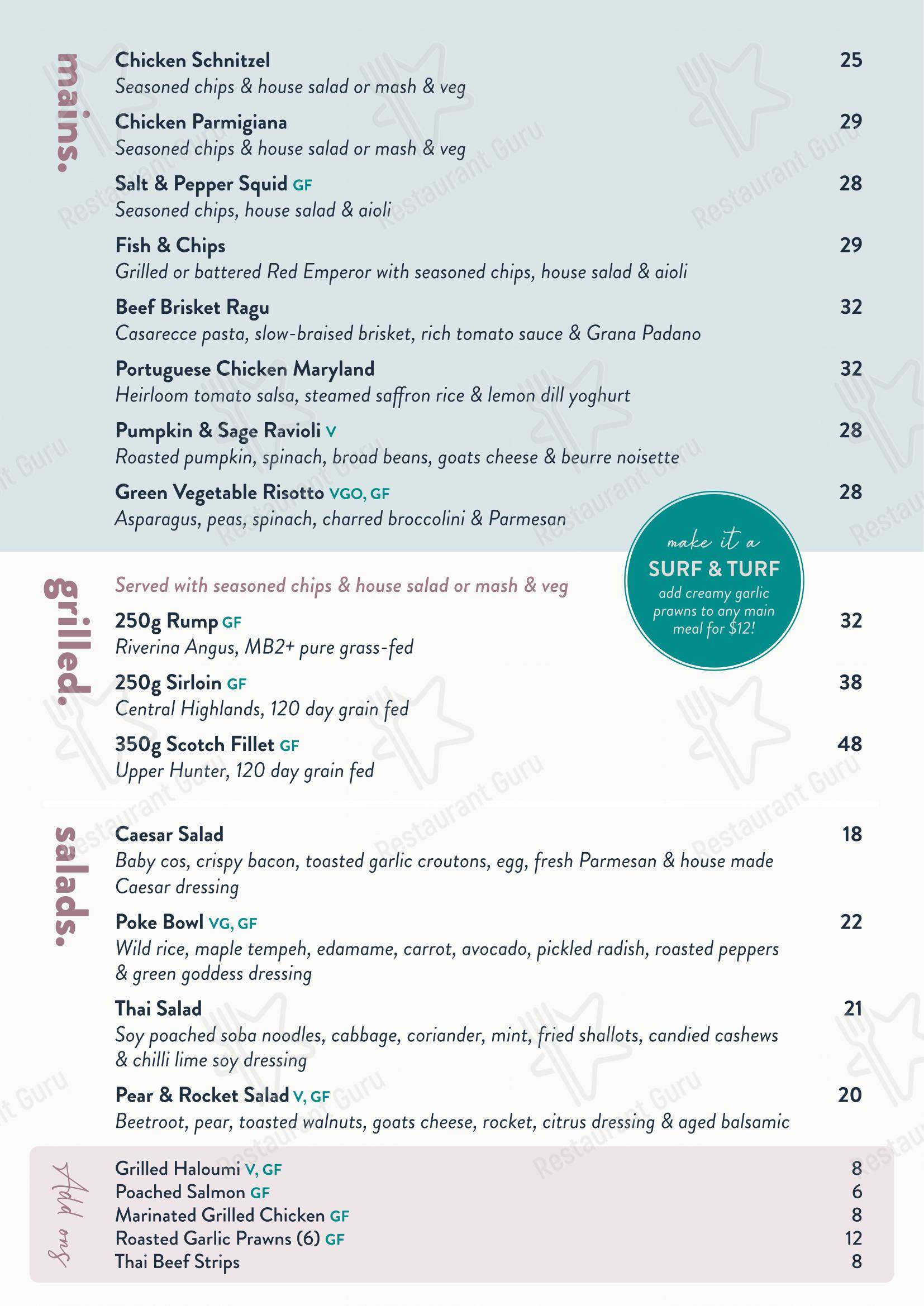 Menu at Pippi's At The Point Hotel pub & bar, Speers Point