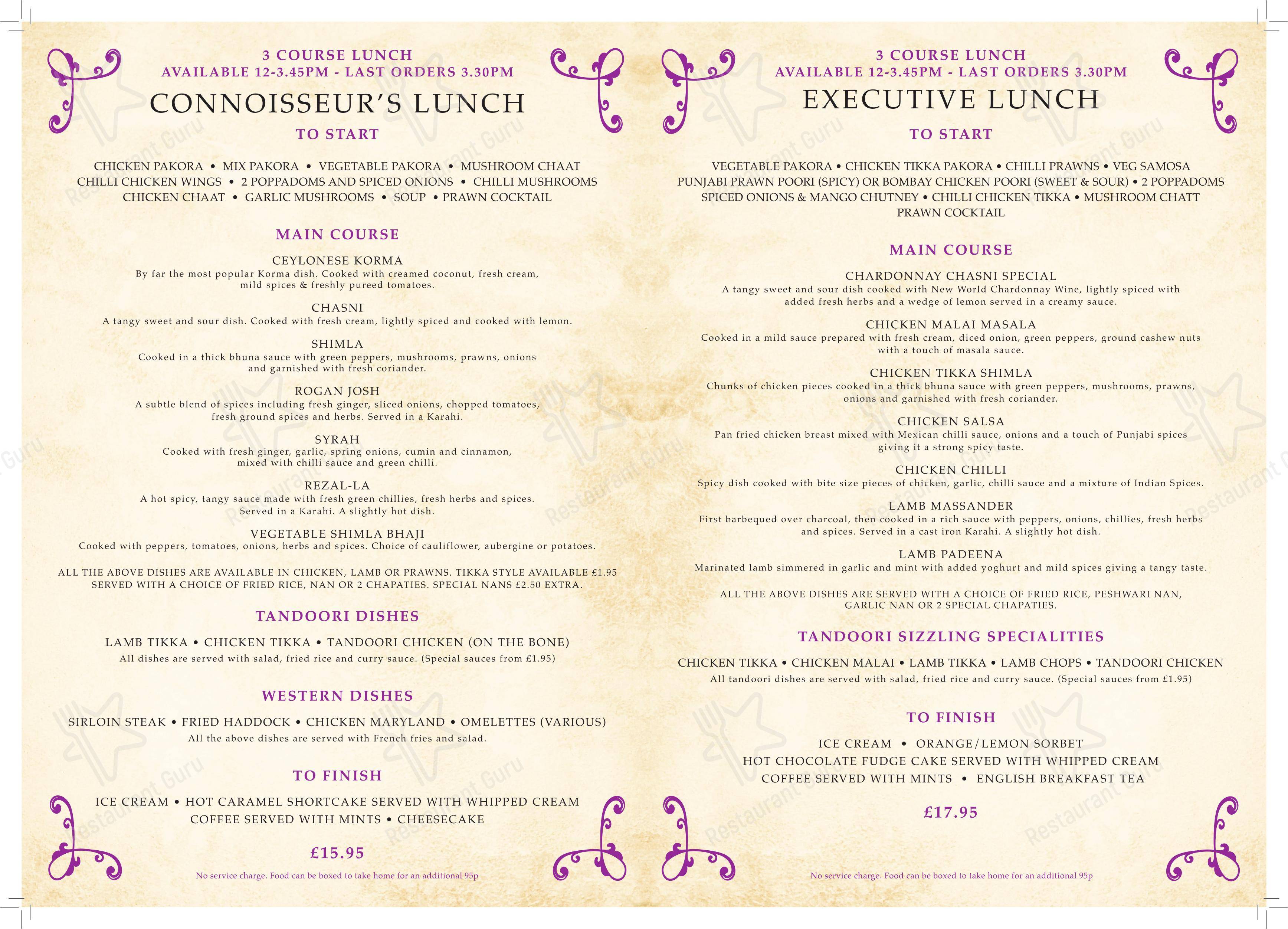 Menu at The Bombay Cottage restaurant, Hamilton, 4 Lower Auchingramont Rd
