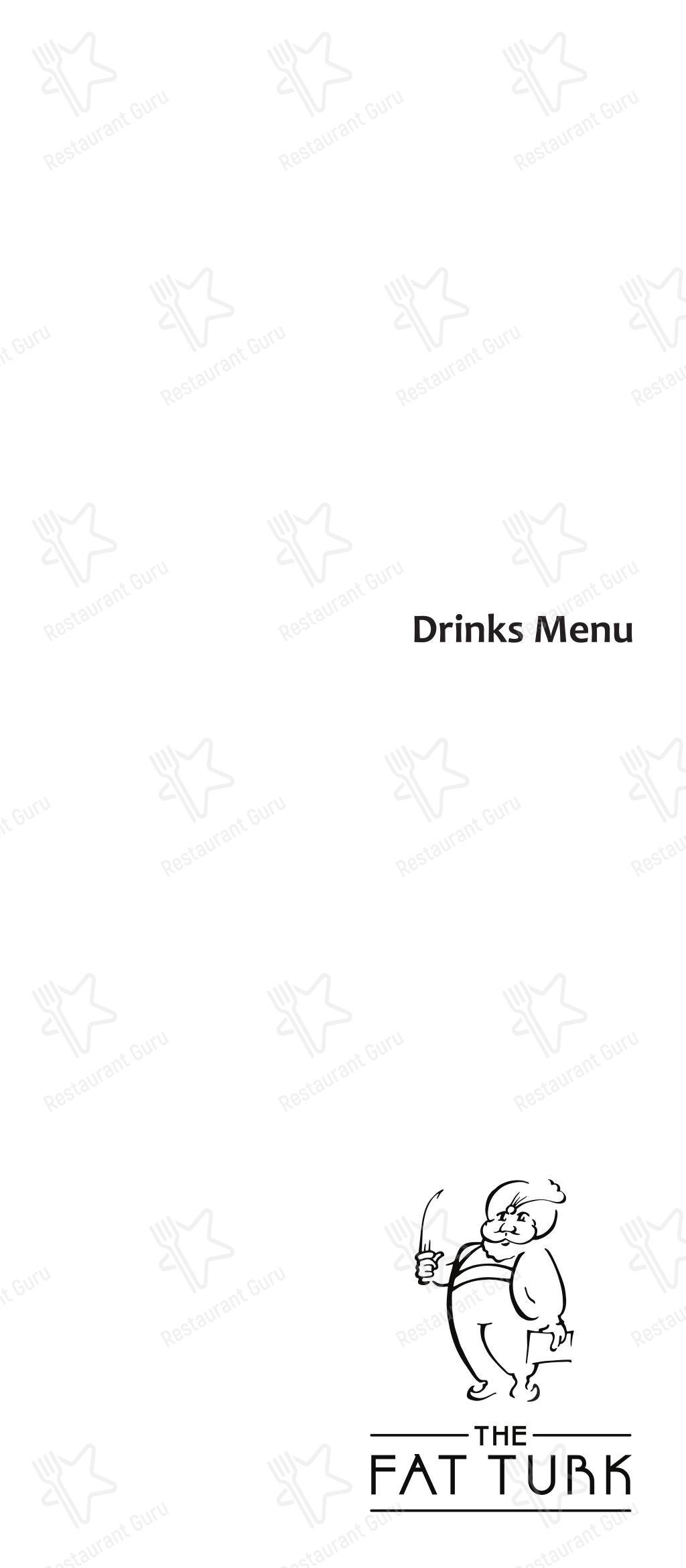 Menu at The Fat Turk restaurant, Brentwood