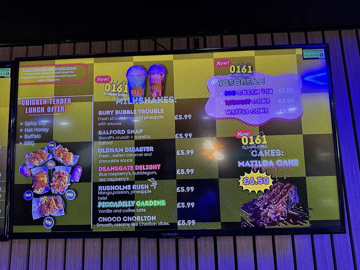Menu at 0161 Flamin Grill fast food, Manchester