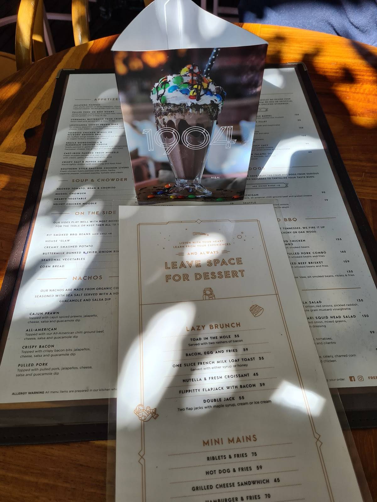 Menu at 1904 Bistro Américain restaurant, Kloof