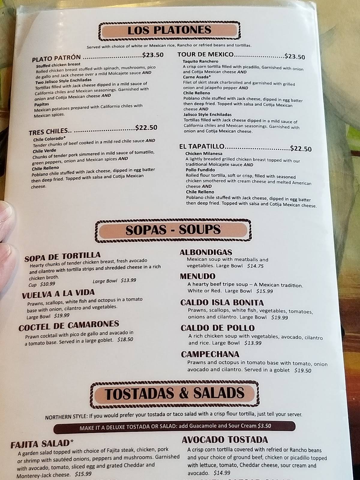 Menu at 2 Margaritas Family Restaurant, Allyn-Grapeview