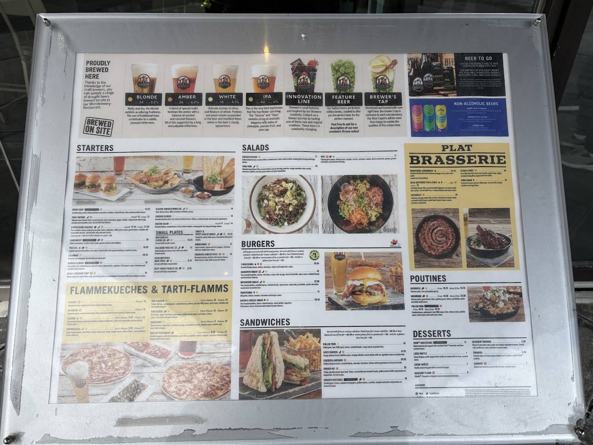 Menu at 3 Brasseurs - Sparks pub & bar, Ottawa, 240 Sparks St. Local C215