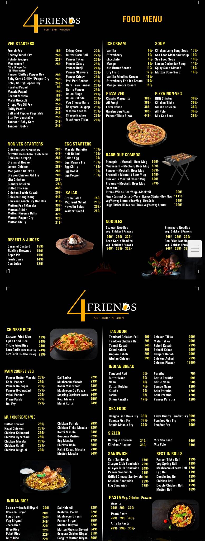 Menu at 4 Friends Pub, Bar and Kitchen, Bengaluru