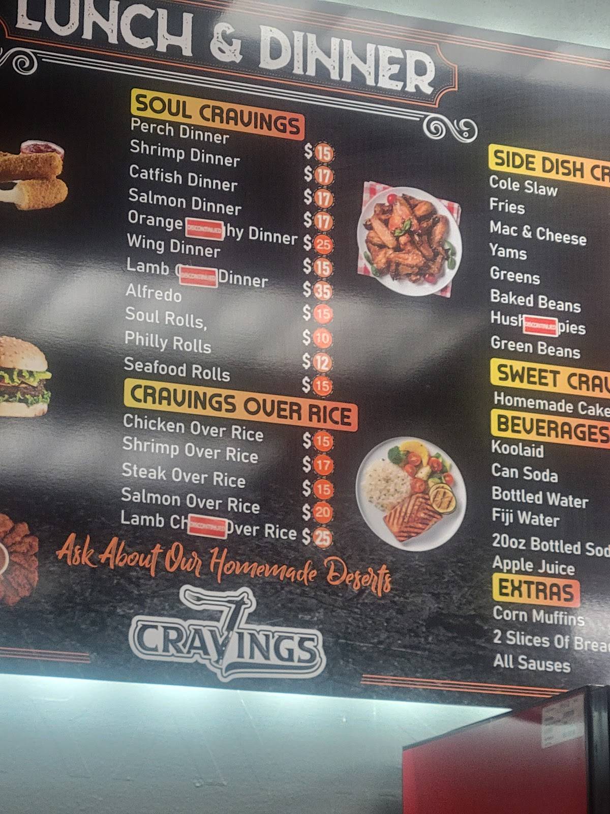 Menu at 7 Cravings Soulfood Seafood Express restaurant, Cleveland