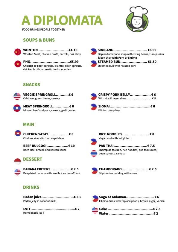 Carta del restaurante A Diplomata - Asian Food, Parede