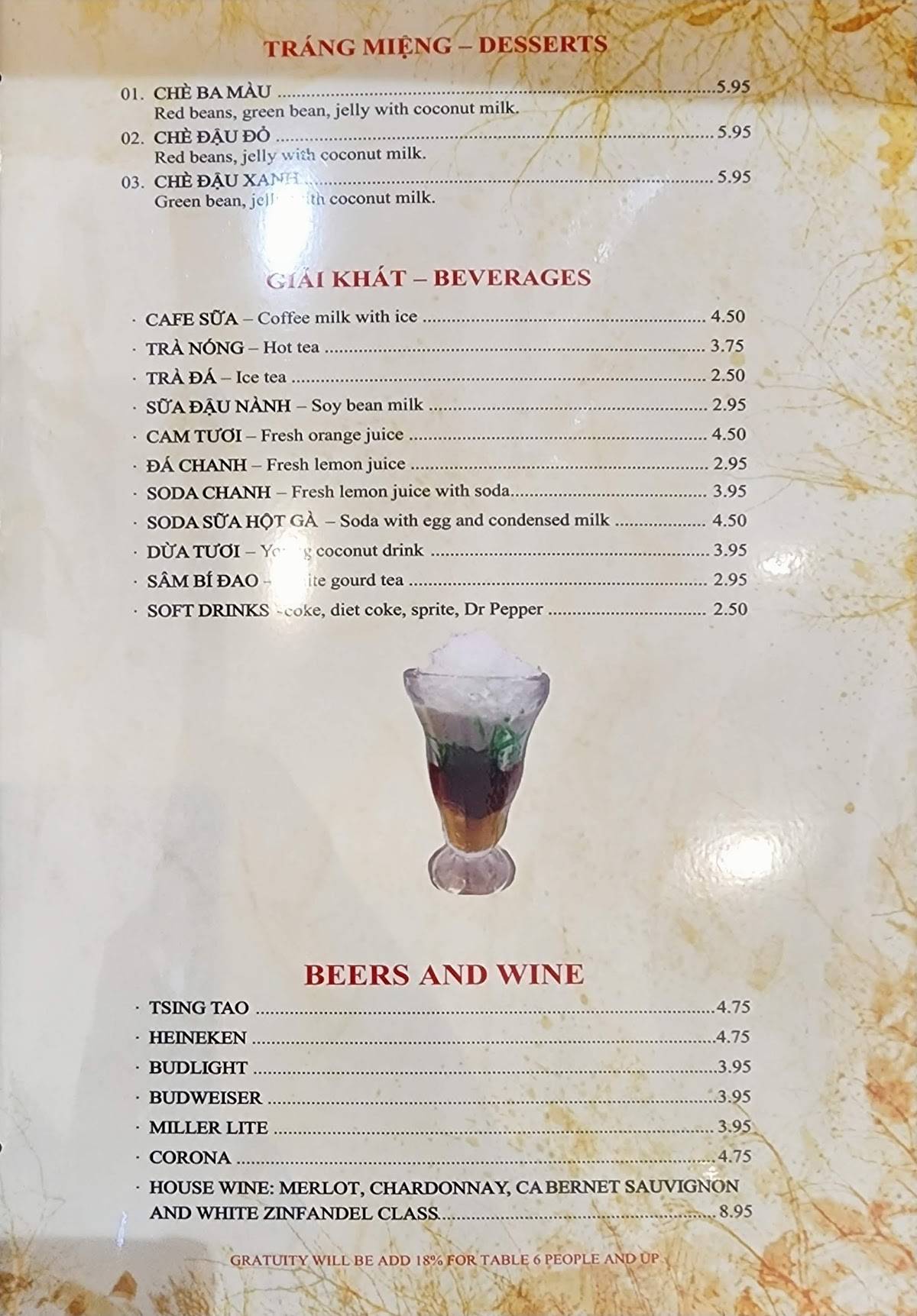 Menu at A Dong Vietnamese & Chinese Restaurant @Forum, Selma, Agora Pkwy